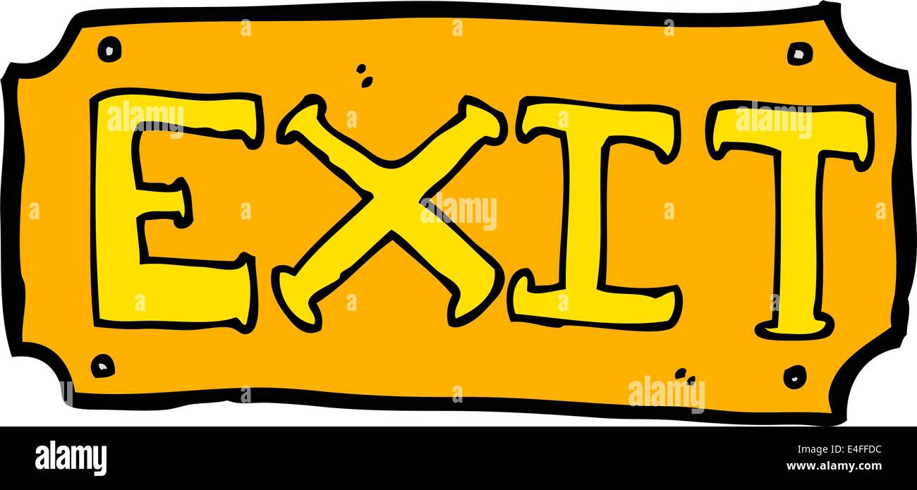 cartoon exit sign Stock Vector Image & Art - Alamy