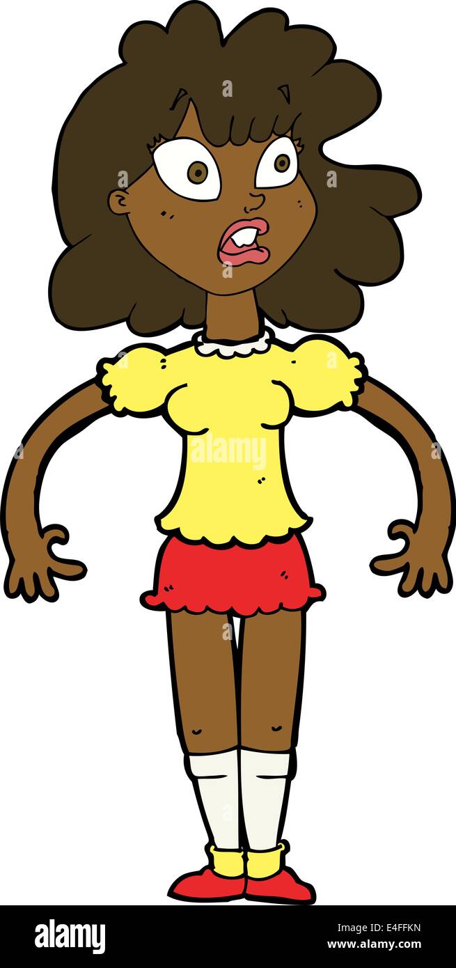 cartoon pretty girl with shocked expression Stock Vector Image & Art ...