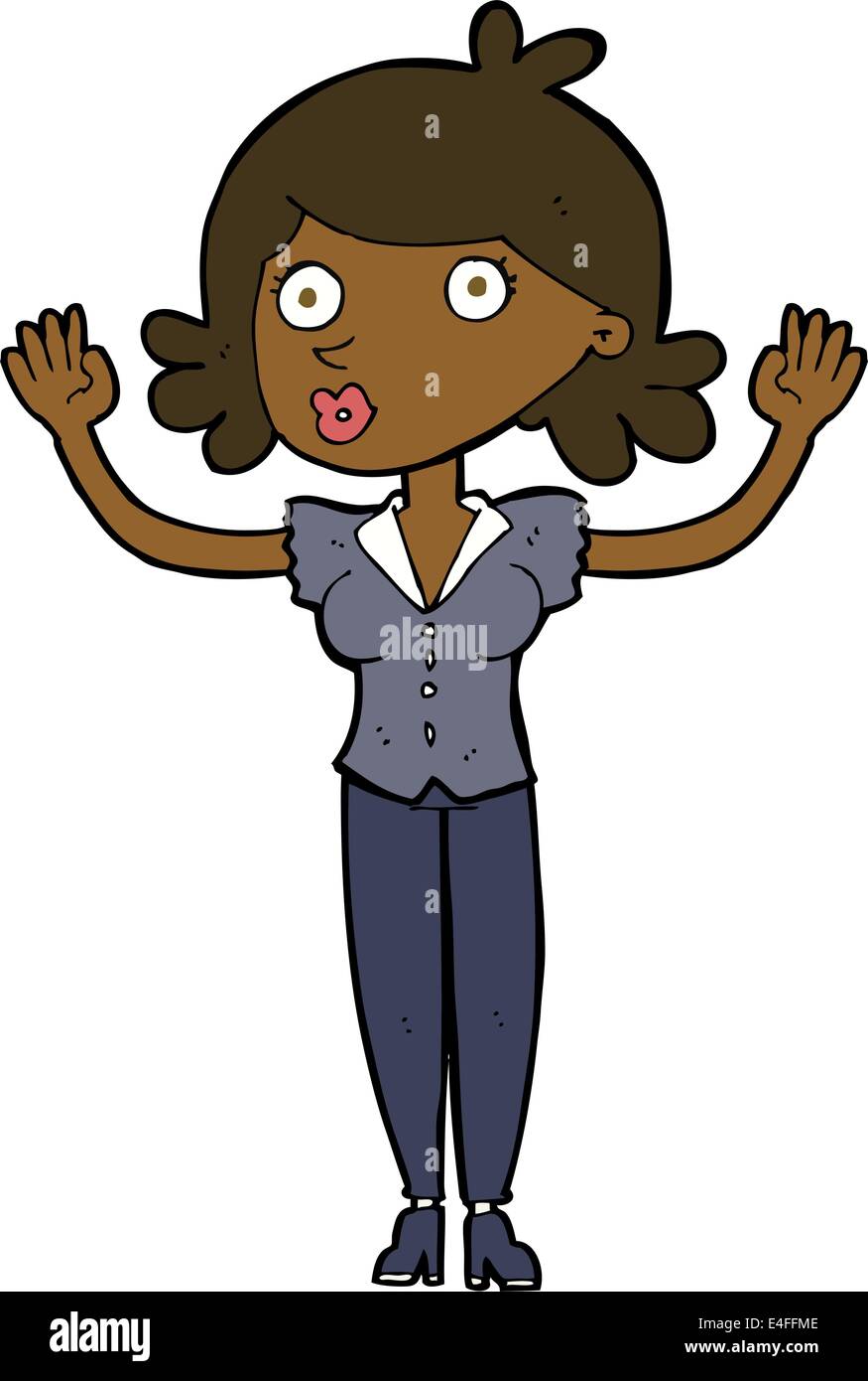 cartoon woman surrendering Stock Vector Image & Art - Alamy