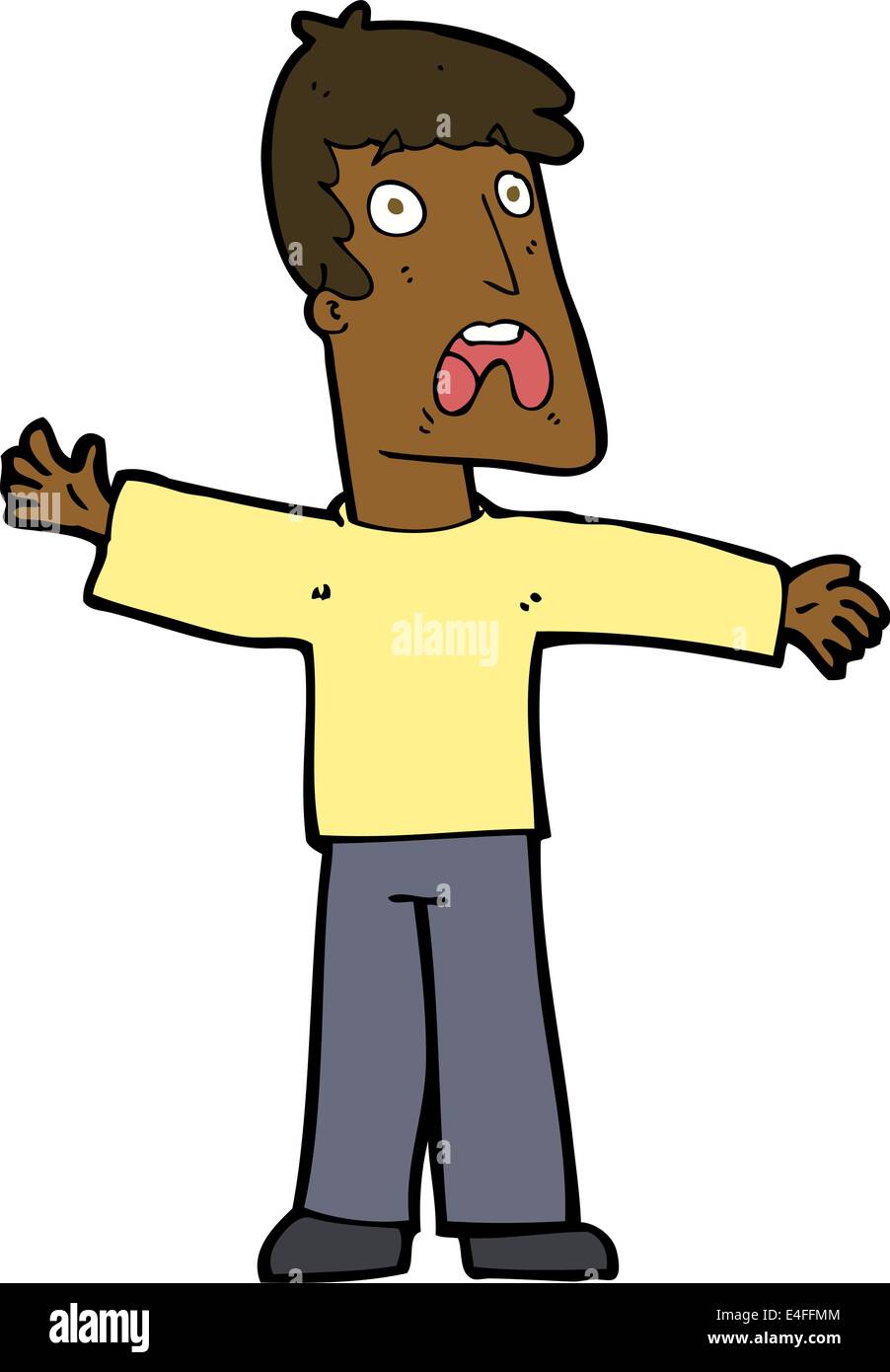 cartoon frightened man Stock Vector Image & Art - Alamy