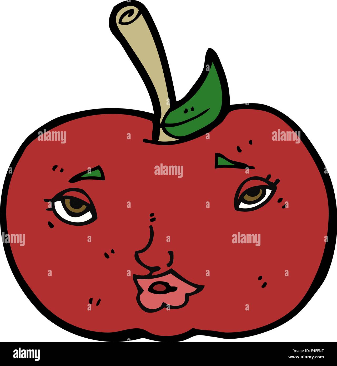 cartoon apple with face Stock Vector Image & Art - Alamy