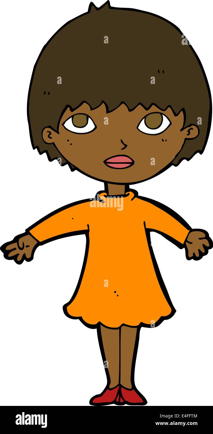 cartoon woman in dress Stock Vector Image & Art - Alamy