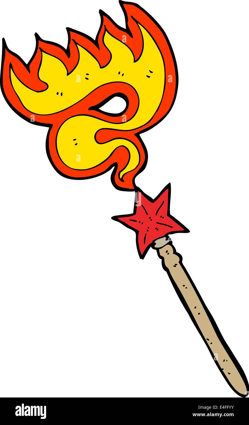 cartoon magic wand casting fire spell Stock Vector Image & Art - Alamy