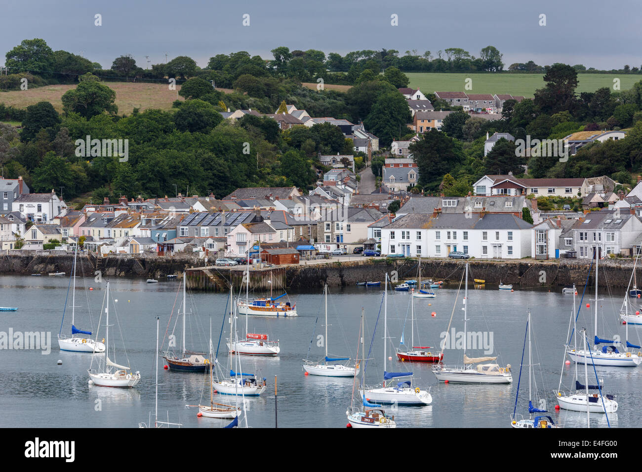 flushing scenic village opposite Falmouth cornwall england uk gb Stock ...