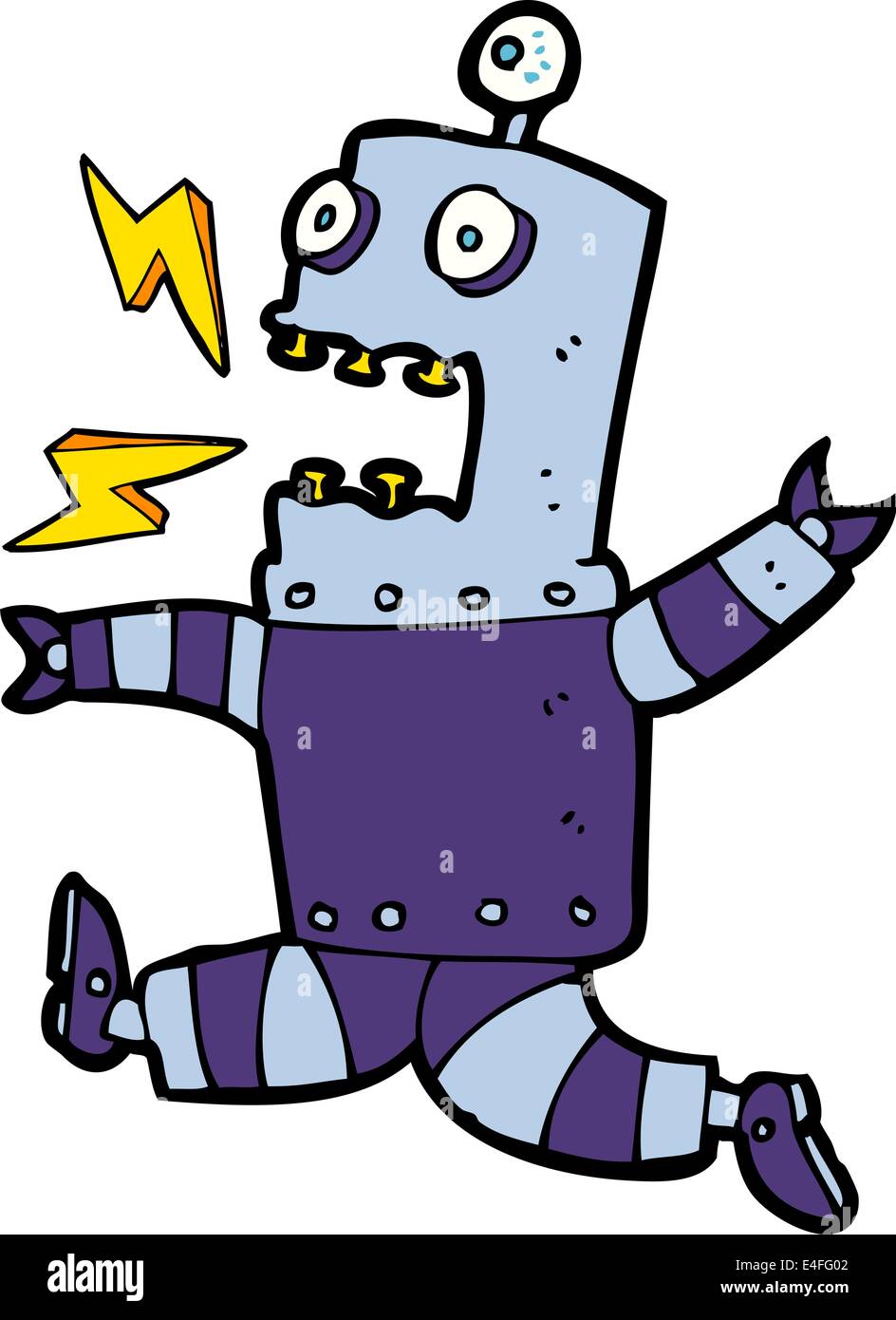 cartoon terrified robot Stock Vector Image & Art - Alamy