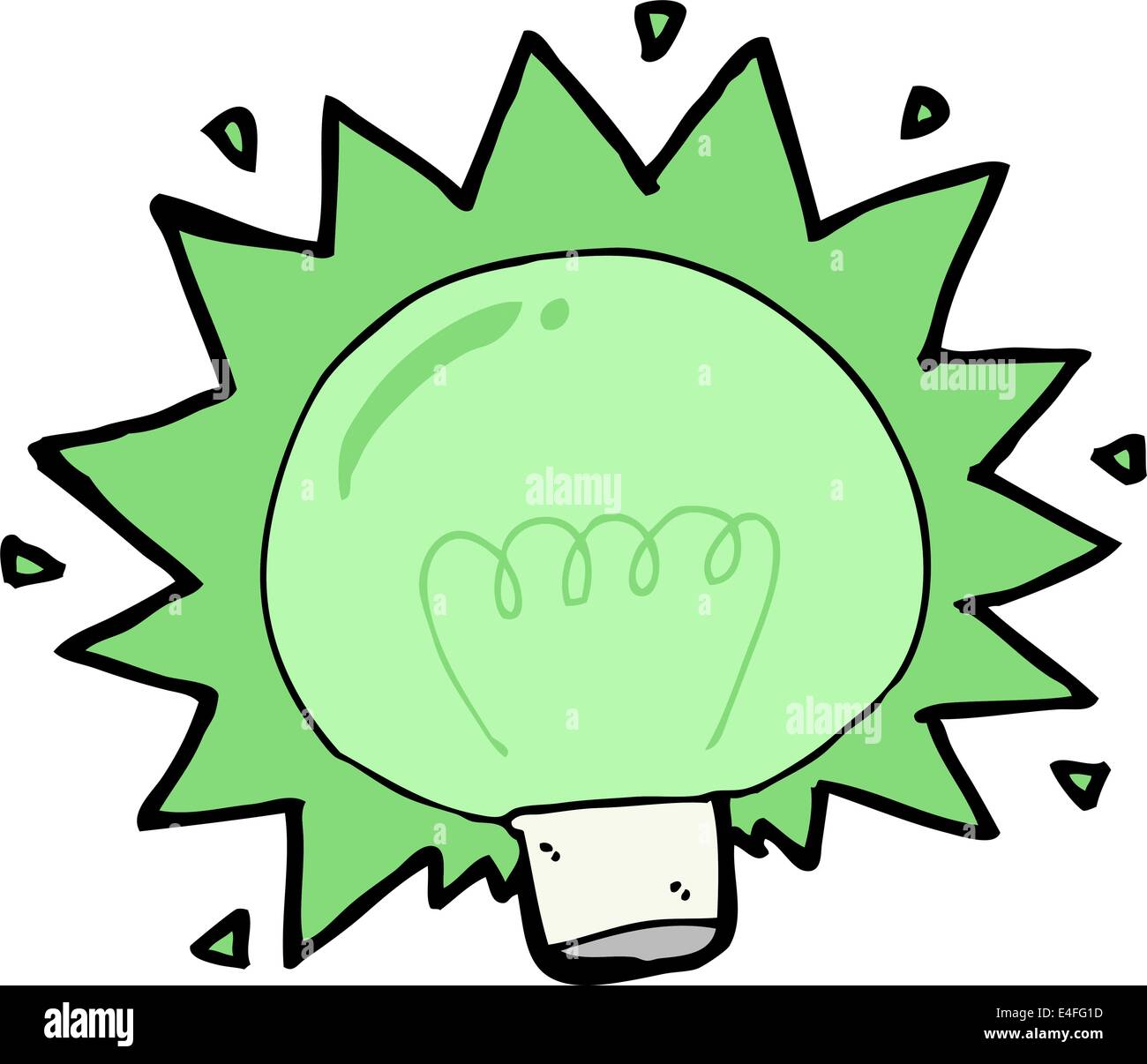cartoon flashing green light bulb Stock Vector Image & Art - Alamy