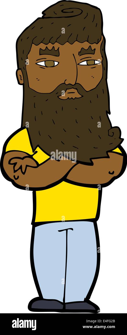 cartoon serious man with beard Stock Vector Image & Art - Alamy