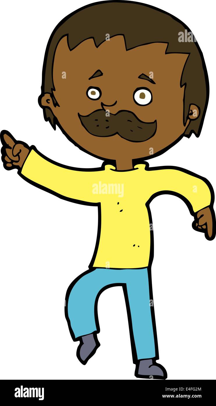 Cartoon man mustache pointing Stock Vector Images - Alamy