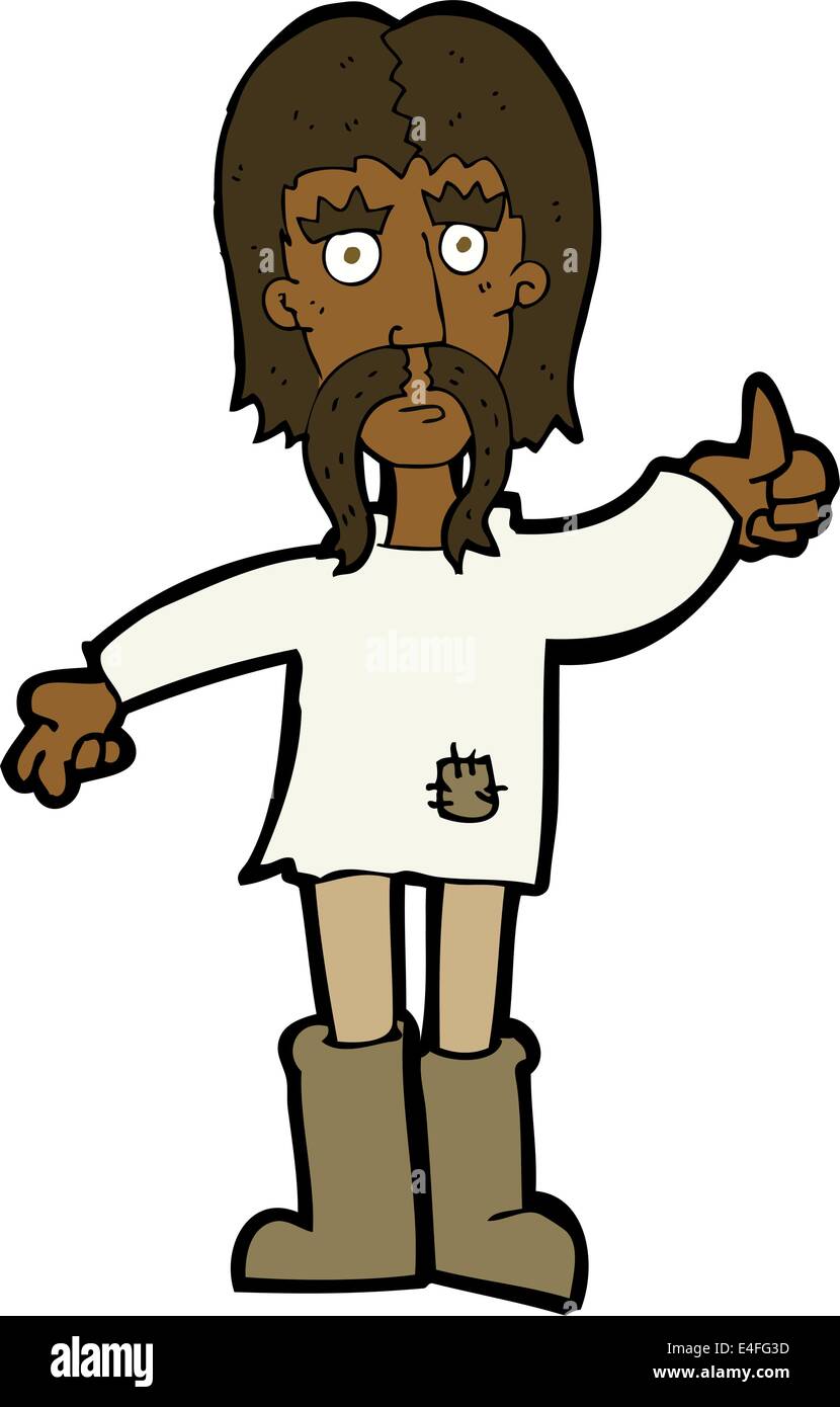 cartoon hippie man giving thumbs up symbol Stock Vector Image & Art - Alamy