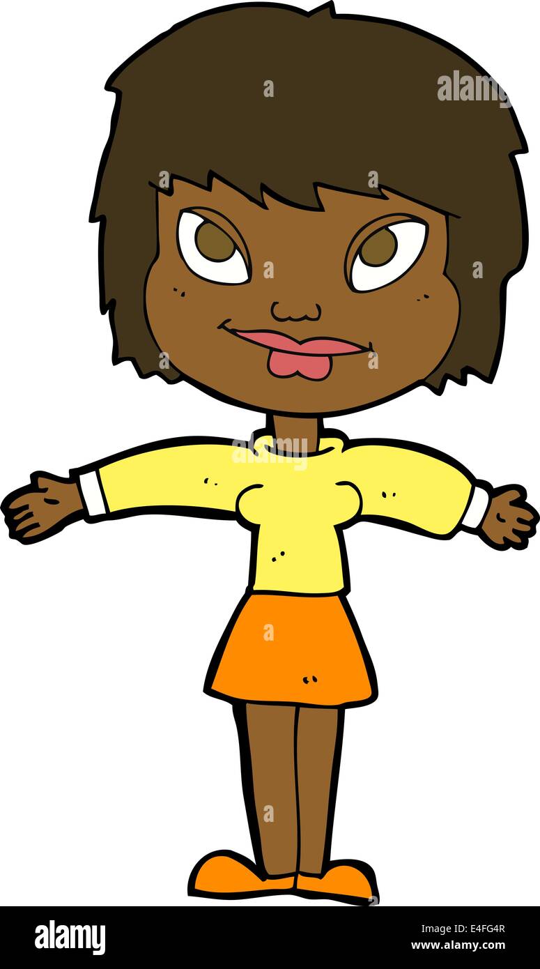 cartoon woman with open arms Stock Vector Image & Art - Alamy