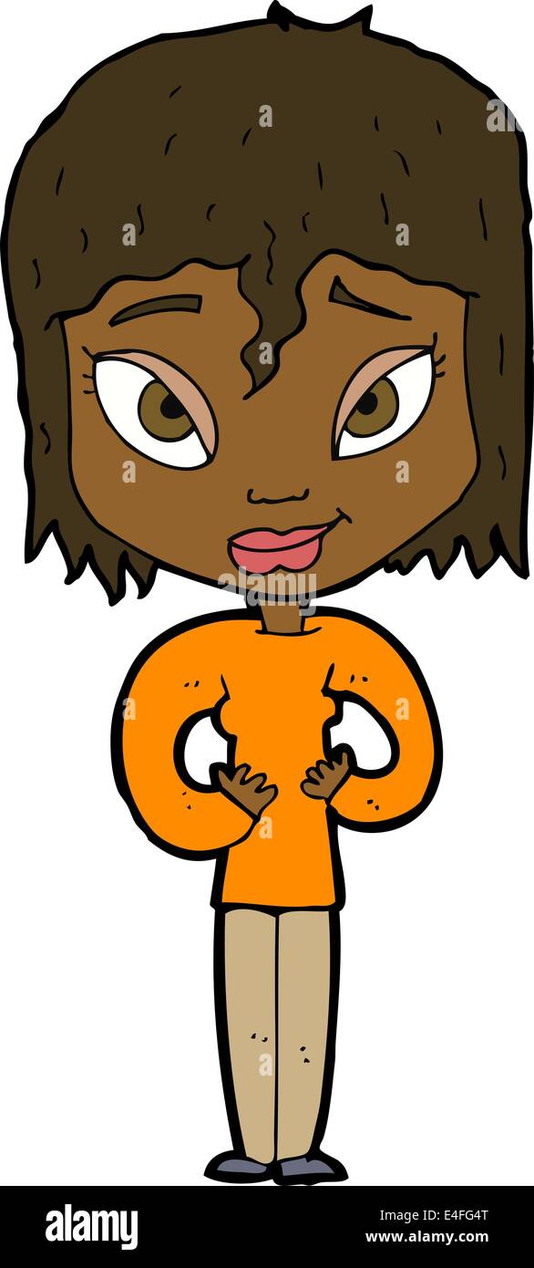 cartoon satisfied woman Stock Vector Image & Art - Alamy