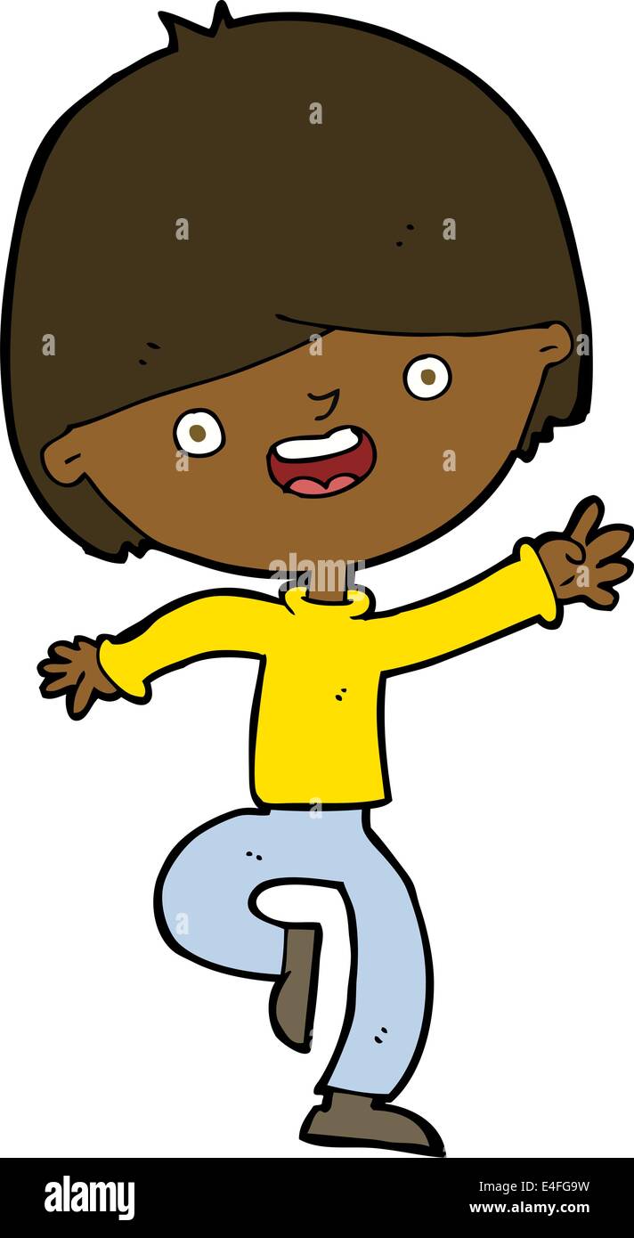 cartoon happy boy dancing Stock Vector Image & Art - Alamy