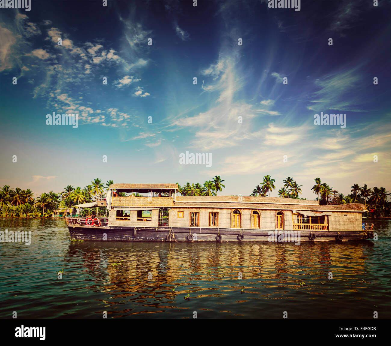 Vintage retro hipster style travel image of travel tourism Kerala ...