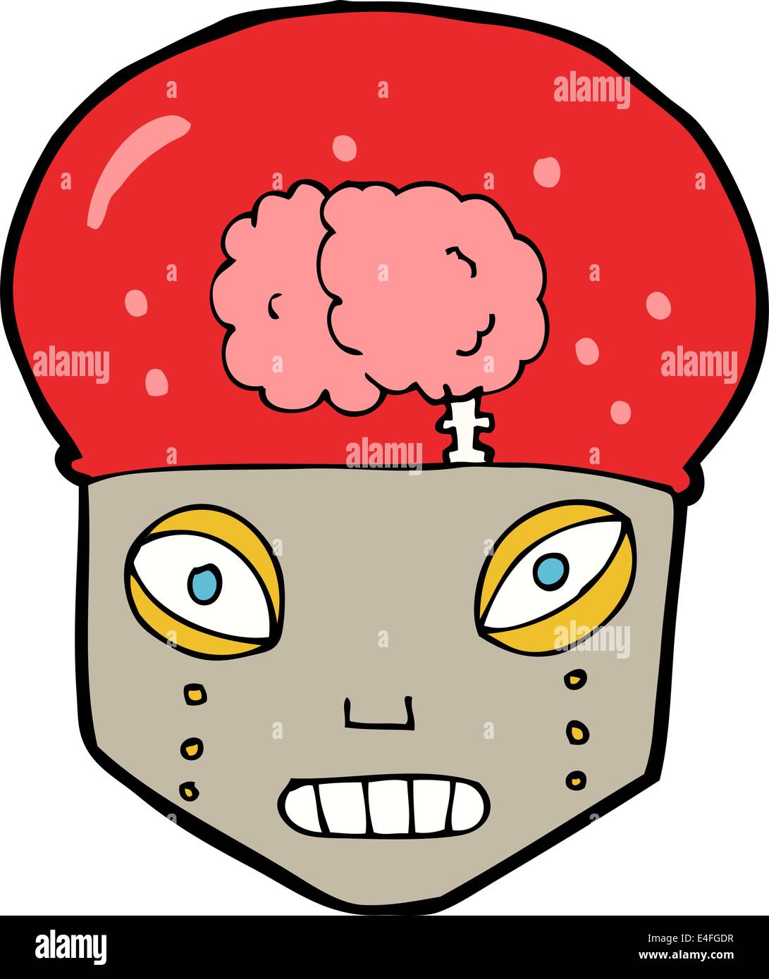 cartoon spooky robot head Stock Vector Image & Art - Alamy