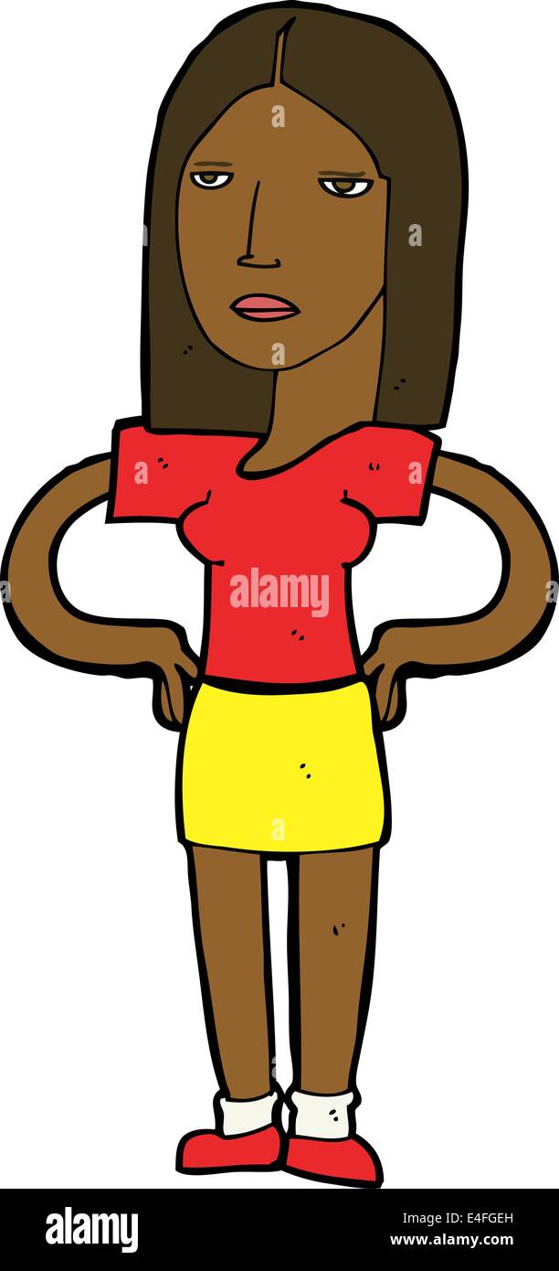 cartoon woman with hands on hips Stock Vector Image & Art - Alamy