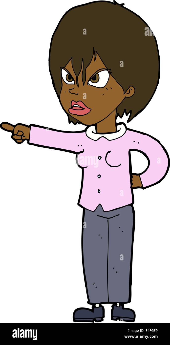 cartoon woman accusing Stock Vector Image & Art - Alamy