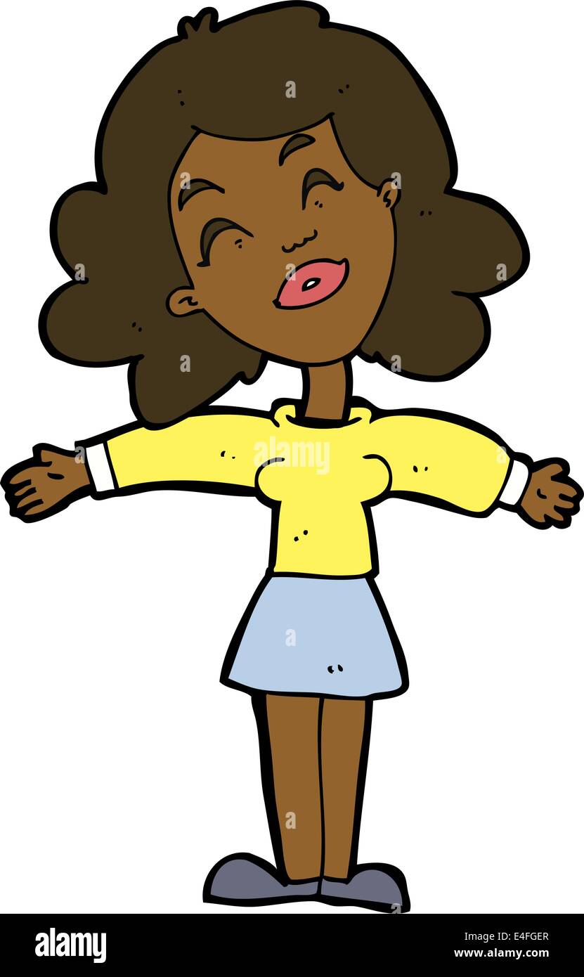 cartoon woman with open arms Stock Vector Image & Art - Alamy