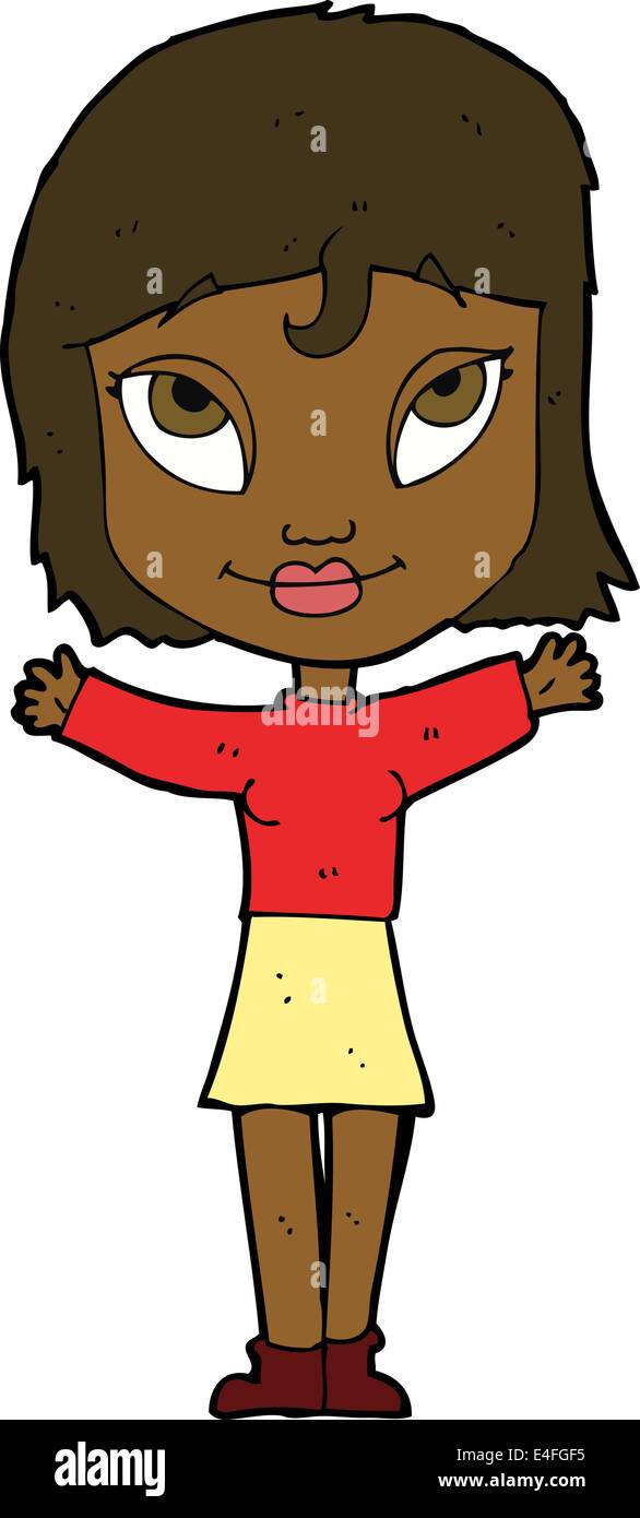 cartoon woman with open arms Stock Vector Image & Art - Alamy