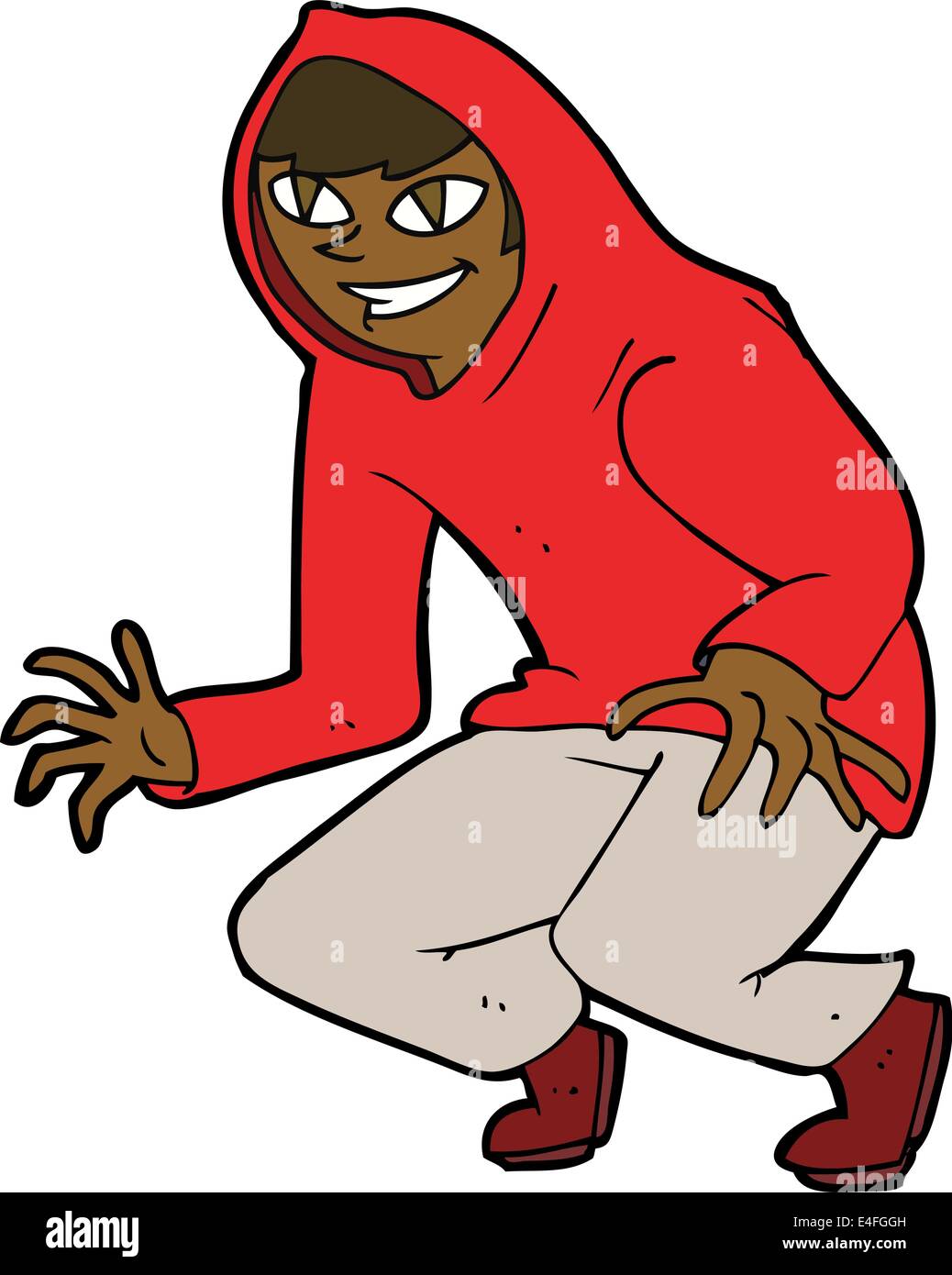 cartoon mischievous boy in hooded top Stock Vector Image & Art - Alamy