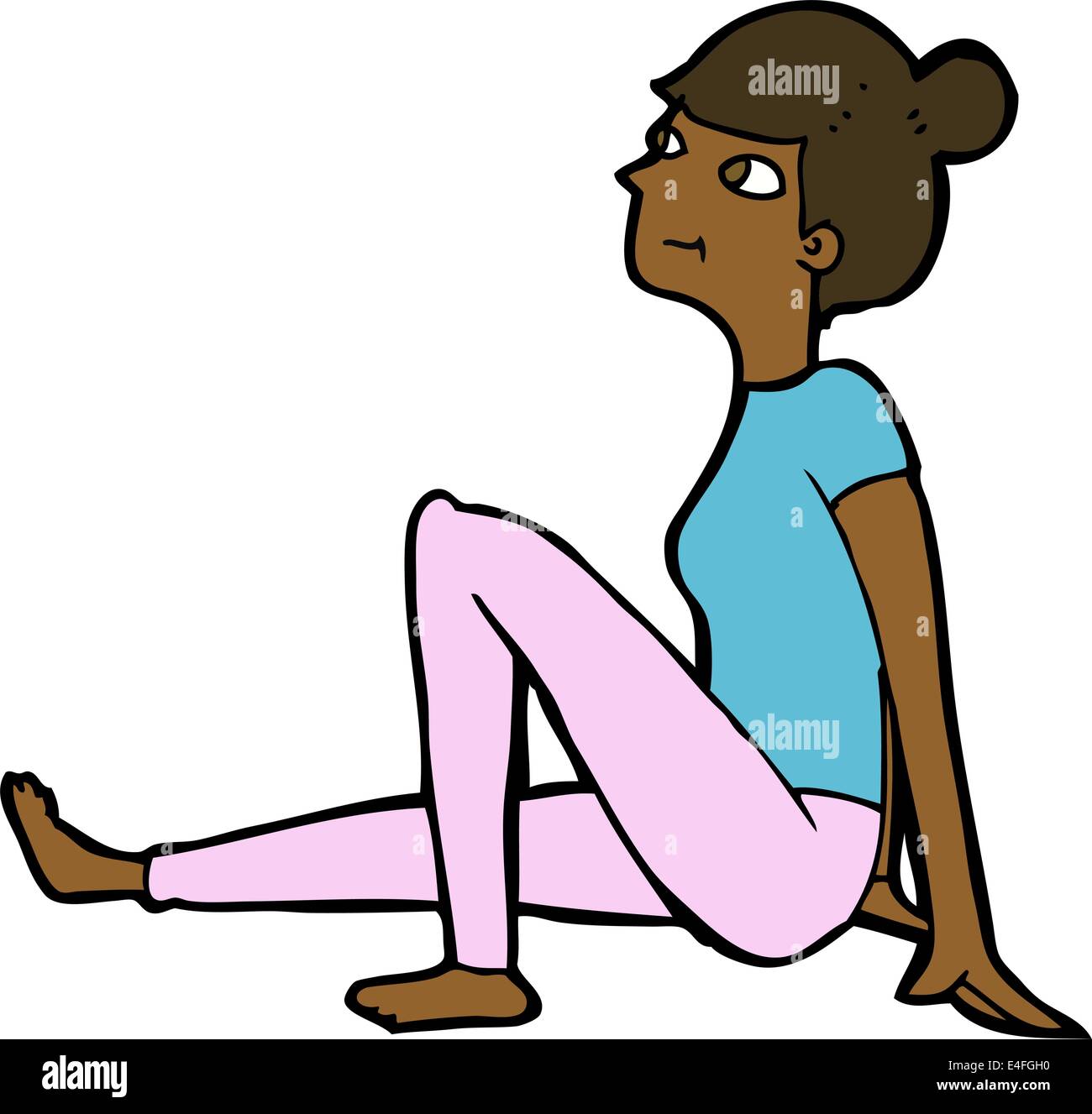 cartoon woman sitting Stock Vector Image & Art - Alamy