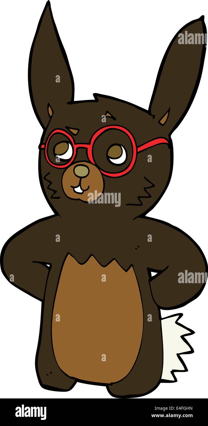 cartoon rabbit wearing spectacles Stock Vector Image & Art - Alamy