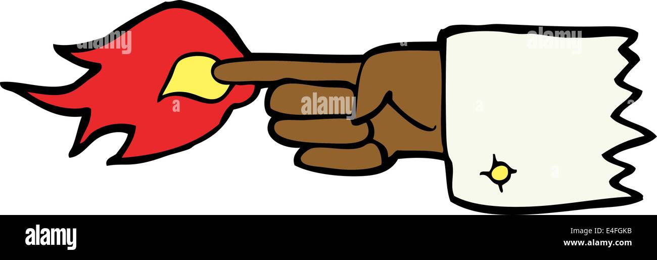 cartoon flaming pointing finger symbol Stock Vector Image & Art - Alamy