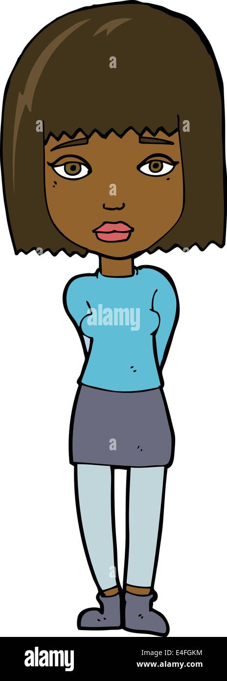 cartoon serious girl Stock Vector Image & Art - Alamy