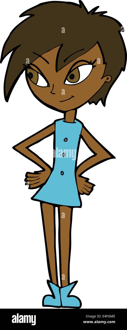 Cartoon girl hands on hips hi-res stock photography and images - Alamy
