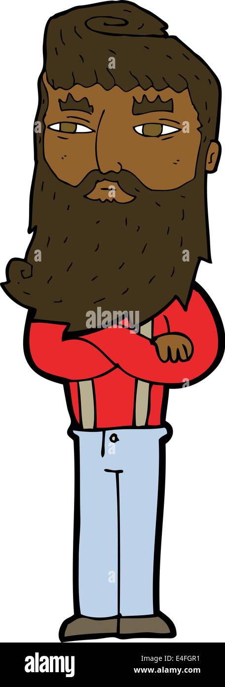 cartoon serious man with beard Stock Vector Image & Art - Alamy