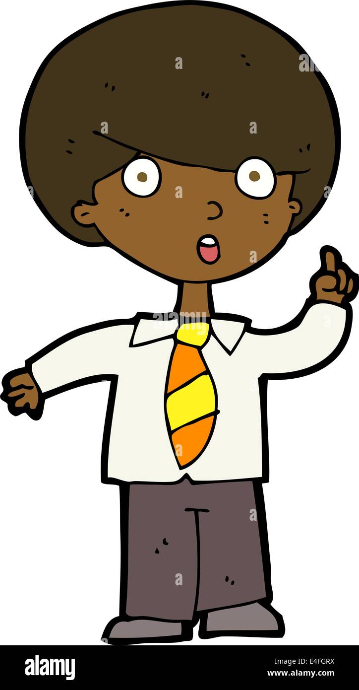 cartoon school boy answering question Stock Vector Image & Art - Alamy