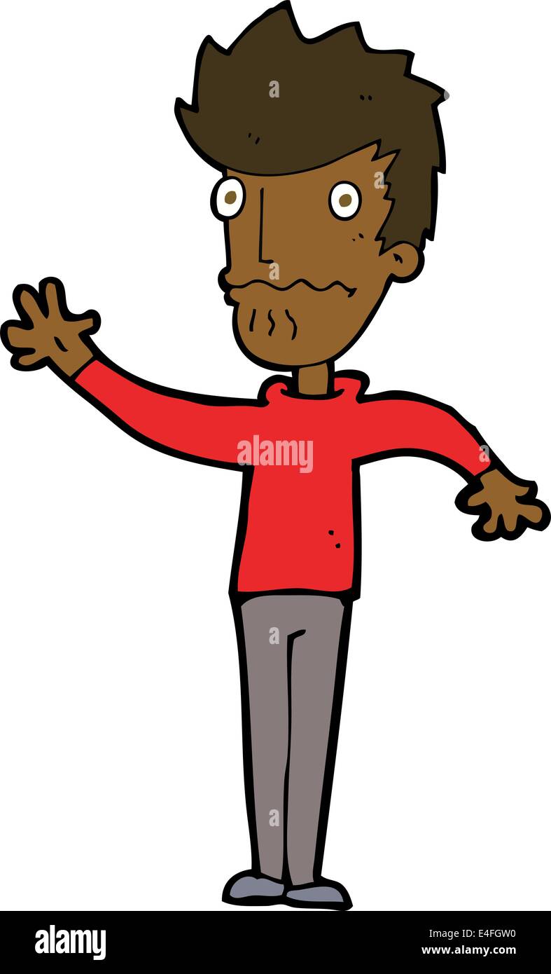 cartoon worried man reaching out Stock Vector Image & Art - Alamy