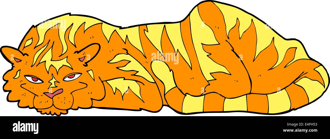 cartoon resting tiger Stock Vector Image & Art - Alamy