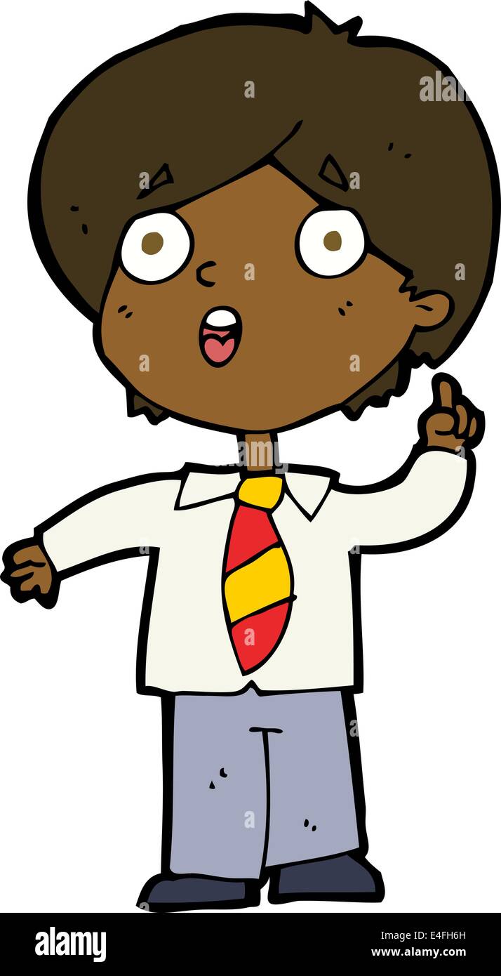 cartoon schoolboy answering question Stock Vector Image & Art - Alamy