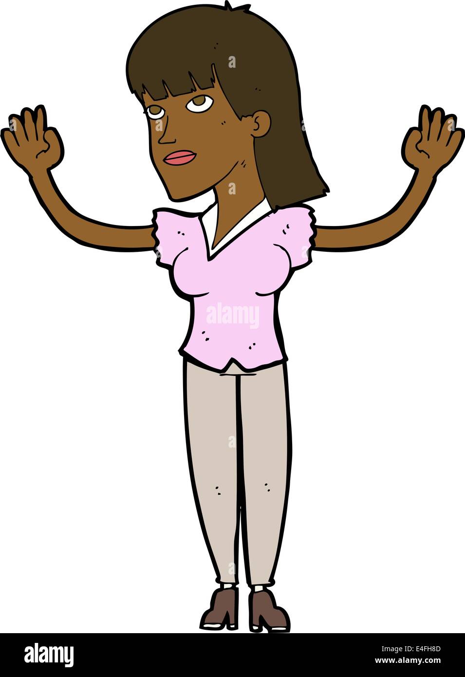 cartoon woman throwing hands in air Stock Vector Image & Art - Alamy