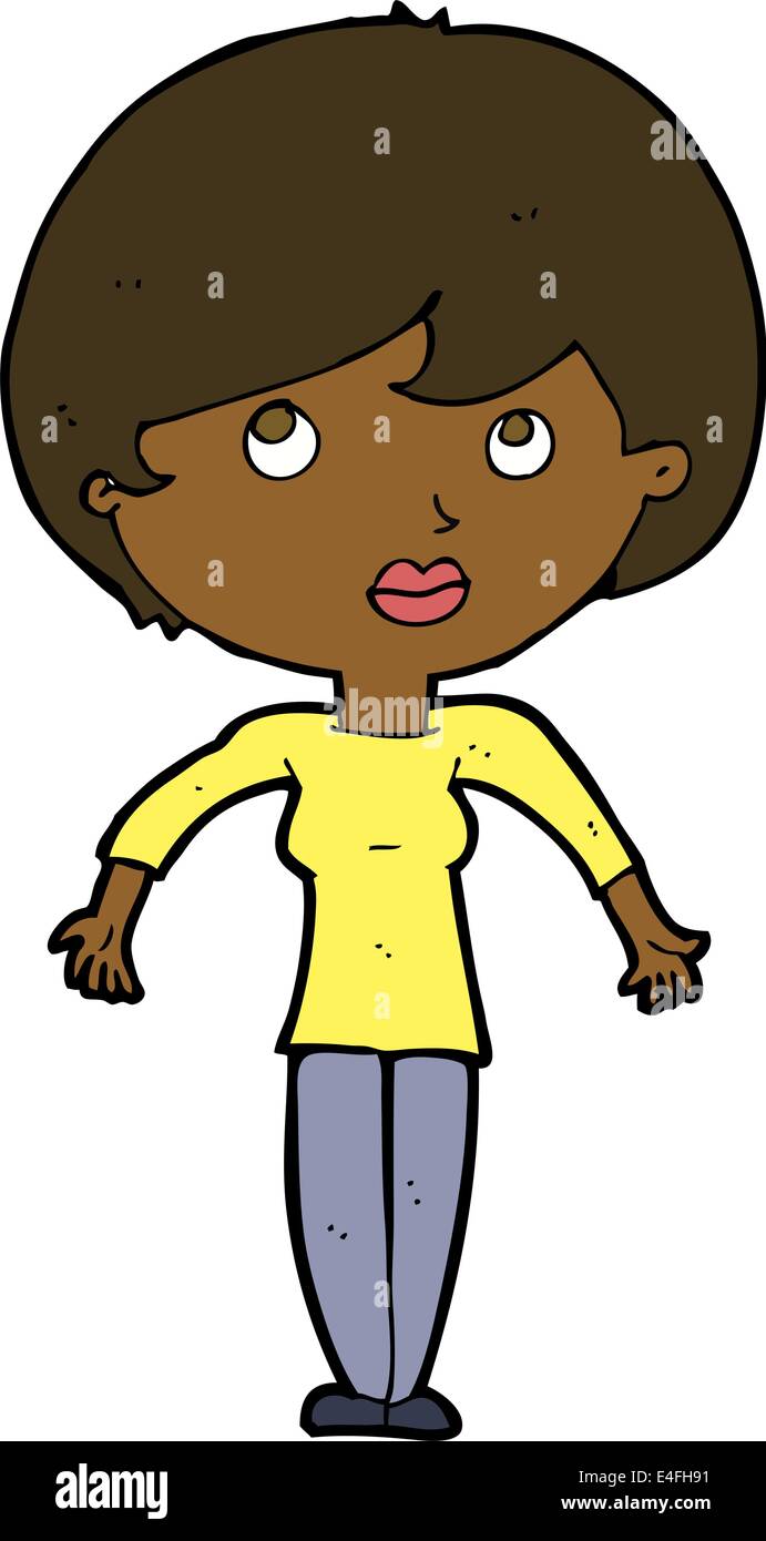 cartoon woman shrugging shoulders Stock Vector Image & Art - Alamy