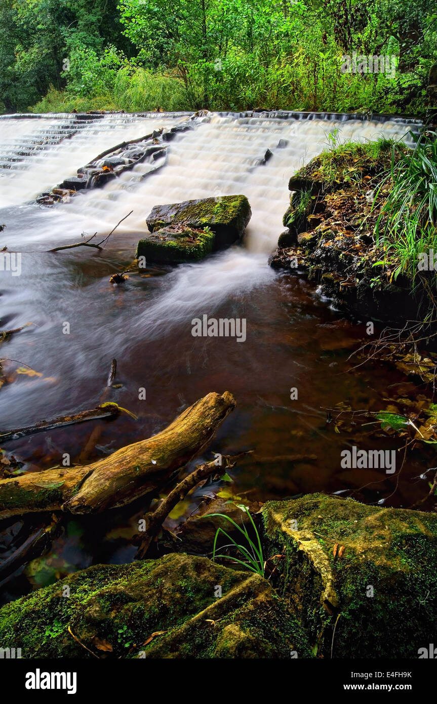 UK,South Yorkshire,Sheffield,Rivelin Valley,Hollins Bridge Mill Weir ...
