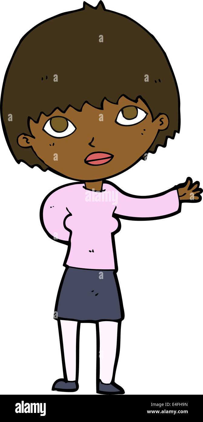 cartoon woman explaining Stock Vector Image & Art - Alamy