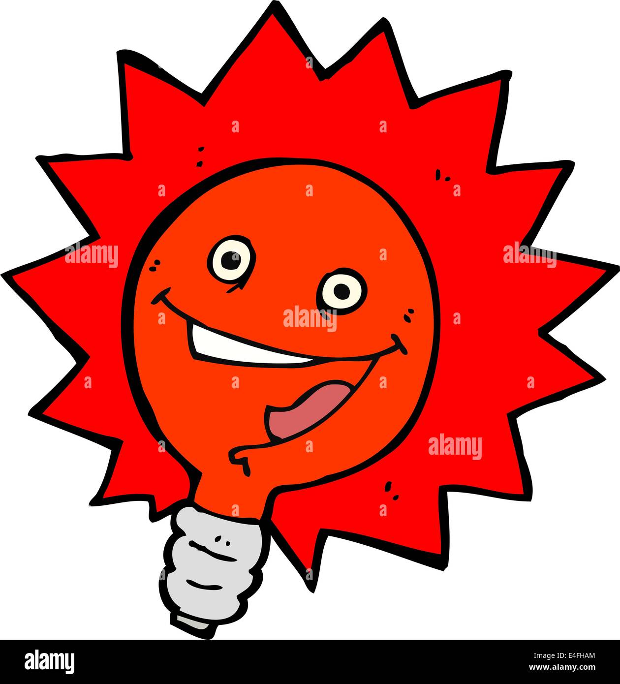 happy flashing red light bulb cartoon Stock Vector Image & Art - Alamy