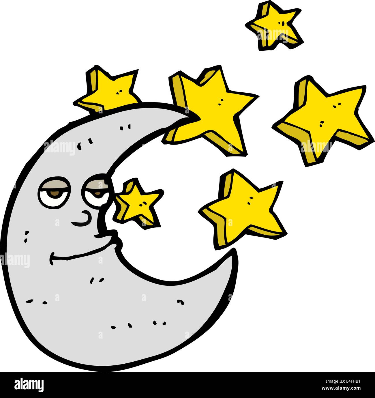 happy cartoon moon Stock Vector Image & Art - Alamy