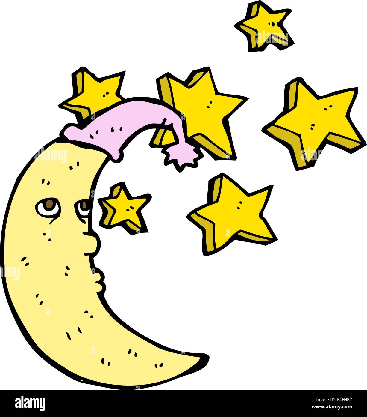 Sleepy moon cartoon hi-res stock photography and images - Alamy