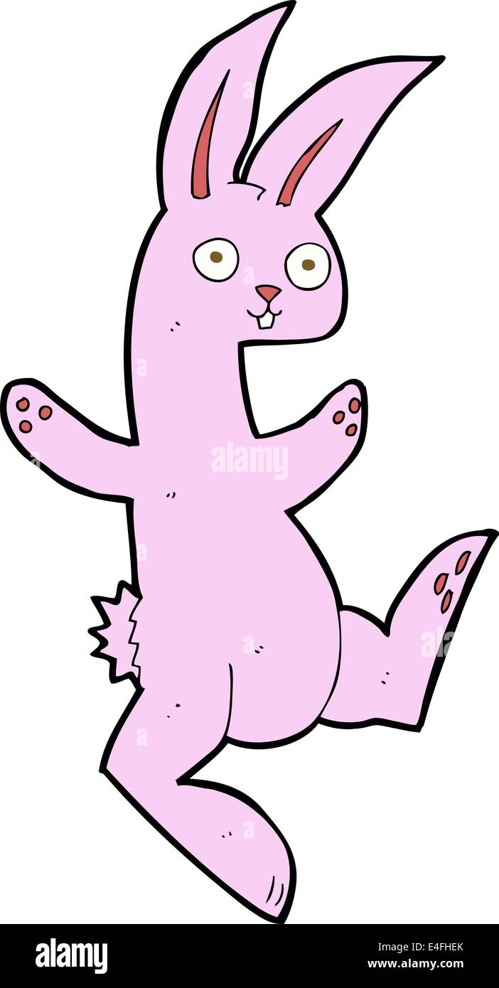 funny cartoon pink rabbit Stock Vector Image & Art - Alamy