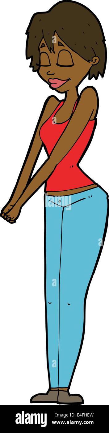 cartoon content woman Stock Vector Image & Art - Alamy