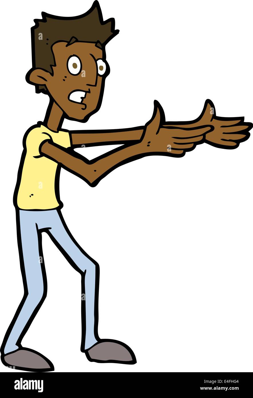 cartoon man desperately explaining Stock Vector Image & Art - Alamy