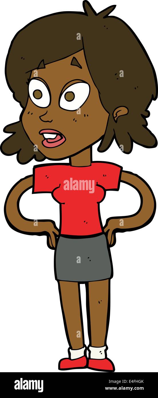 cartoon woman with hands on hips Stock Vector Image & Art - Alamy