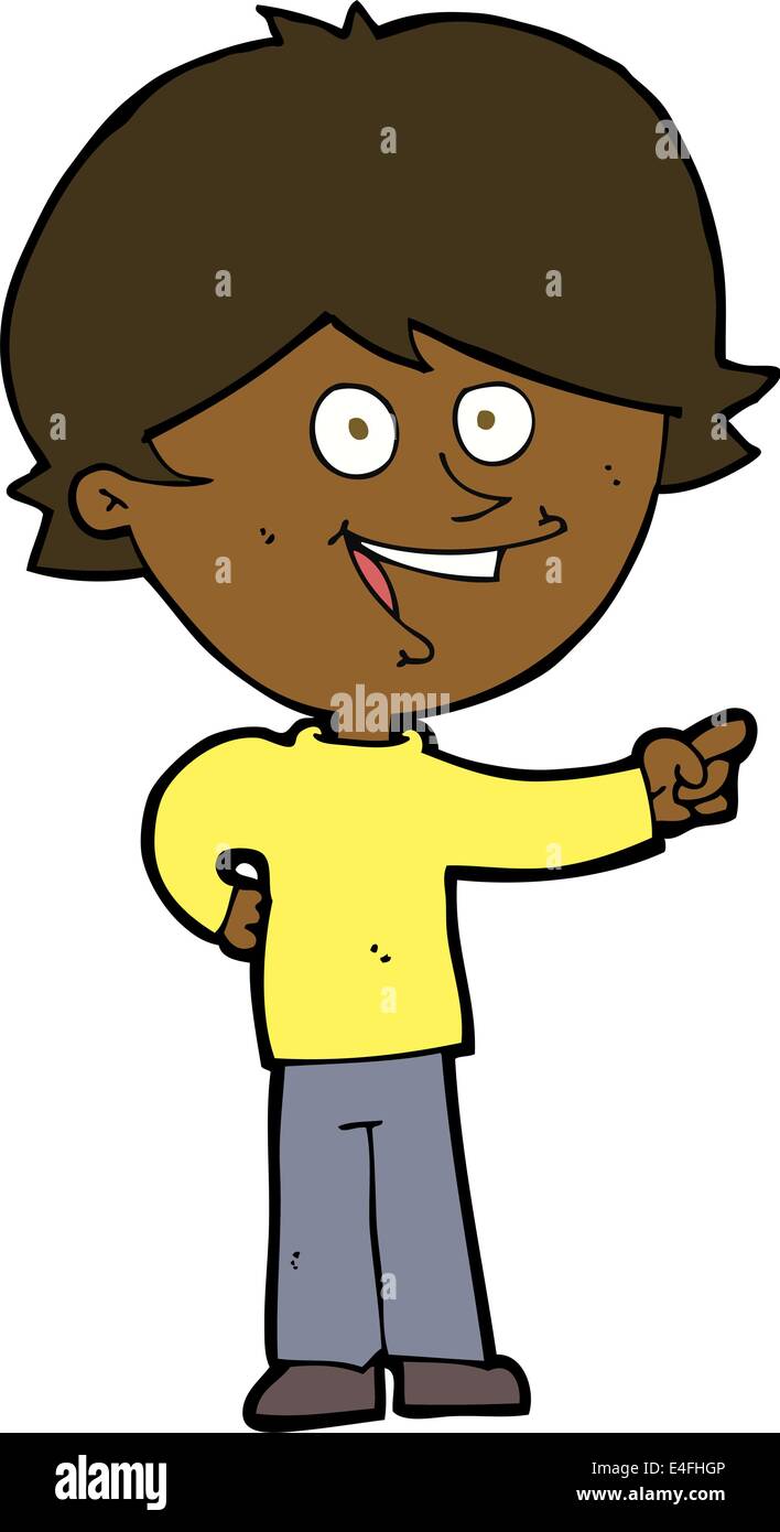 cartoon boy laughing and pointing Stock Vector Image & Art - Alamy