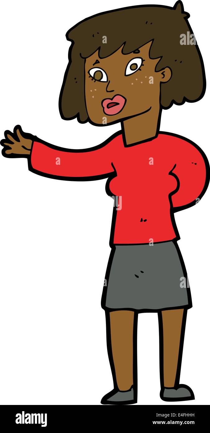 cartoon woman explaining Stock Vector Image & Art - Alamy