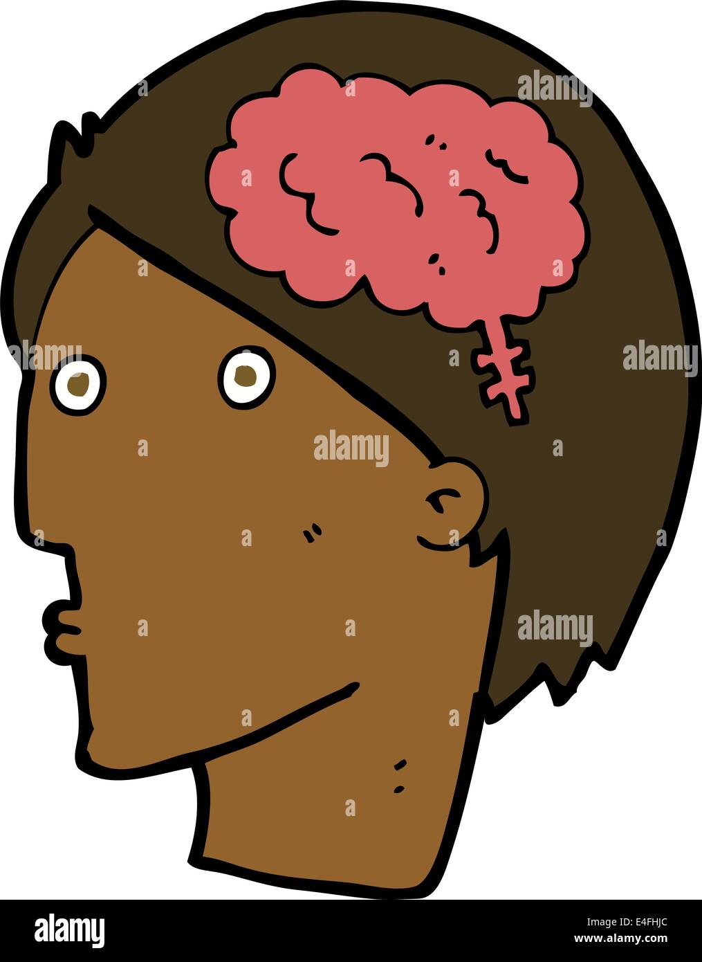cartoon man with brain symbol Stock Vector Image & Art - Alamy