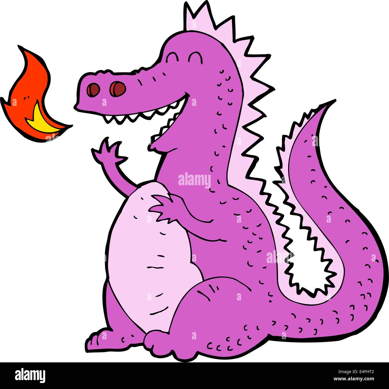 cartoon fire breathing dragon Stock Vector Image & Art - Alamy