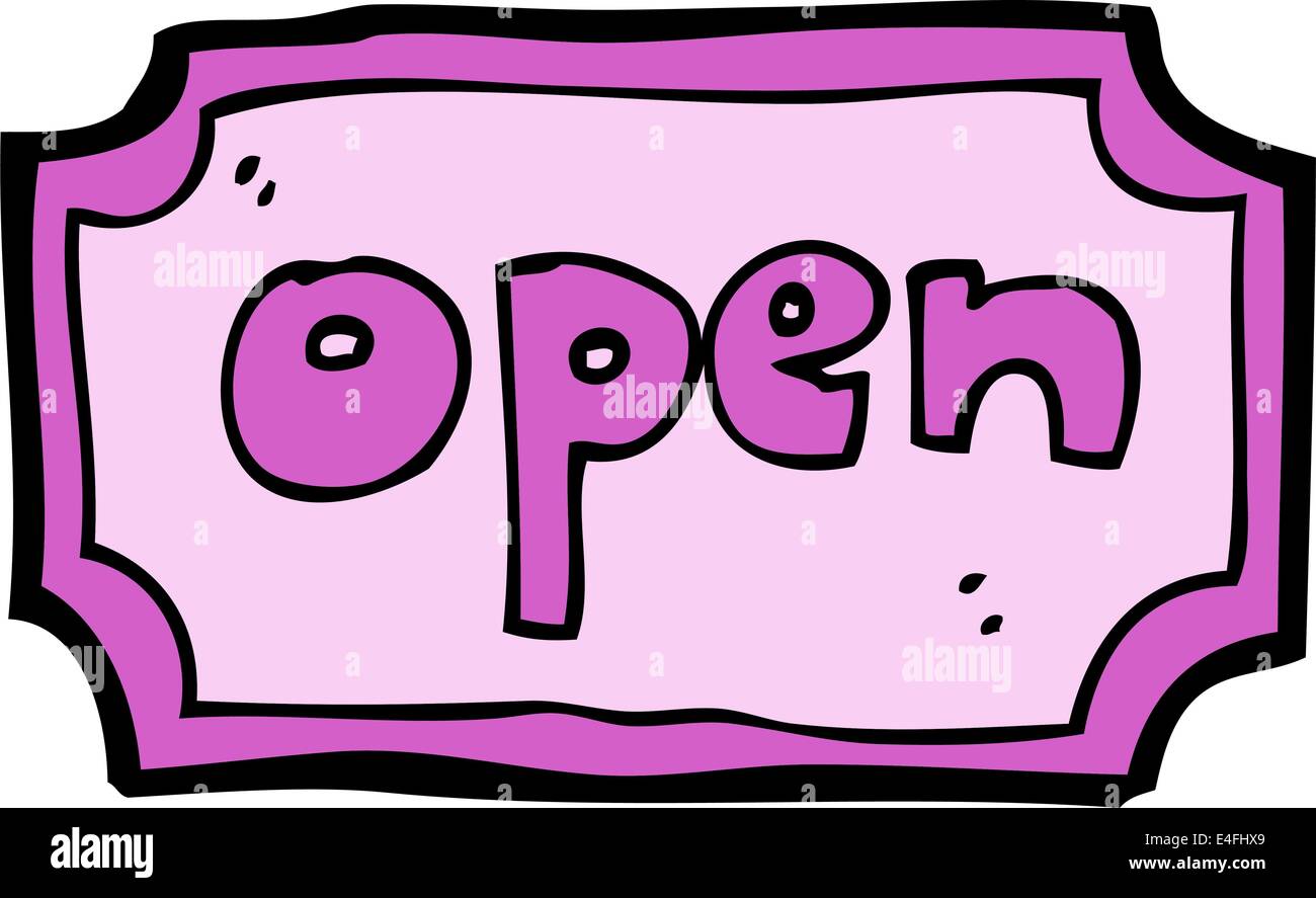 cartoon open sign Stock Vector Image & Art - Alamy