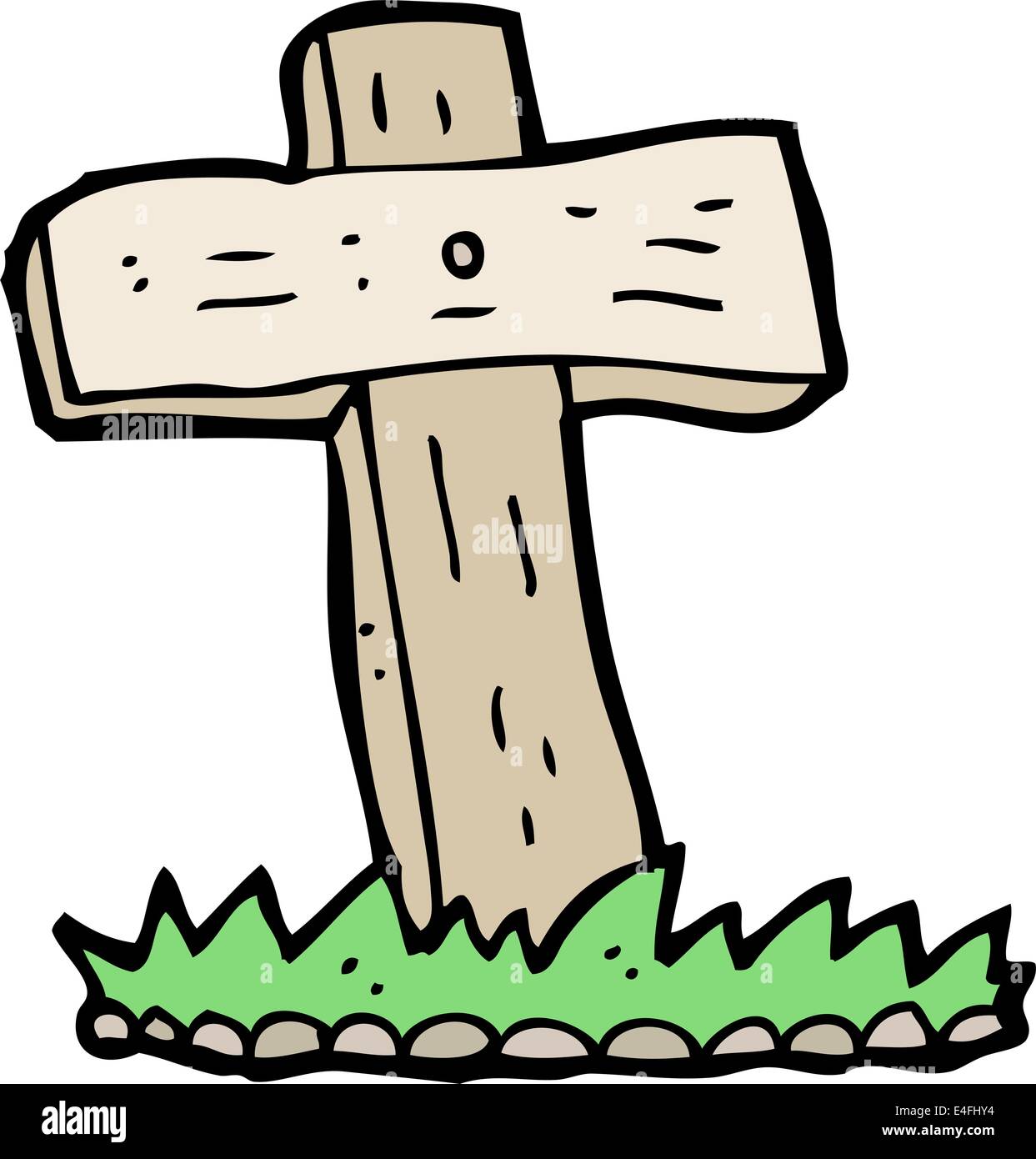 cartoon wooden cross grave Stock Vector Image & Art - Alamy